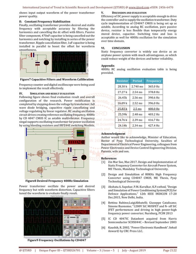 Design and Performance Analysis of 400Hz Static Frequency Converter | PDF