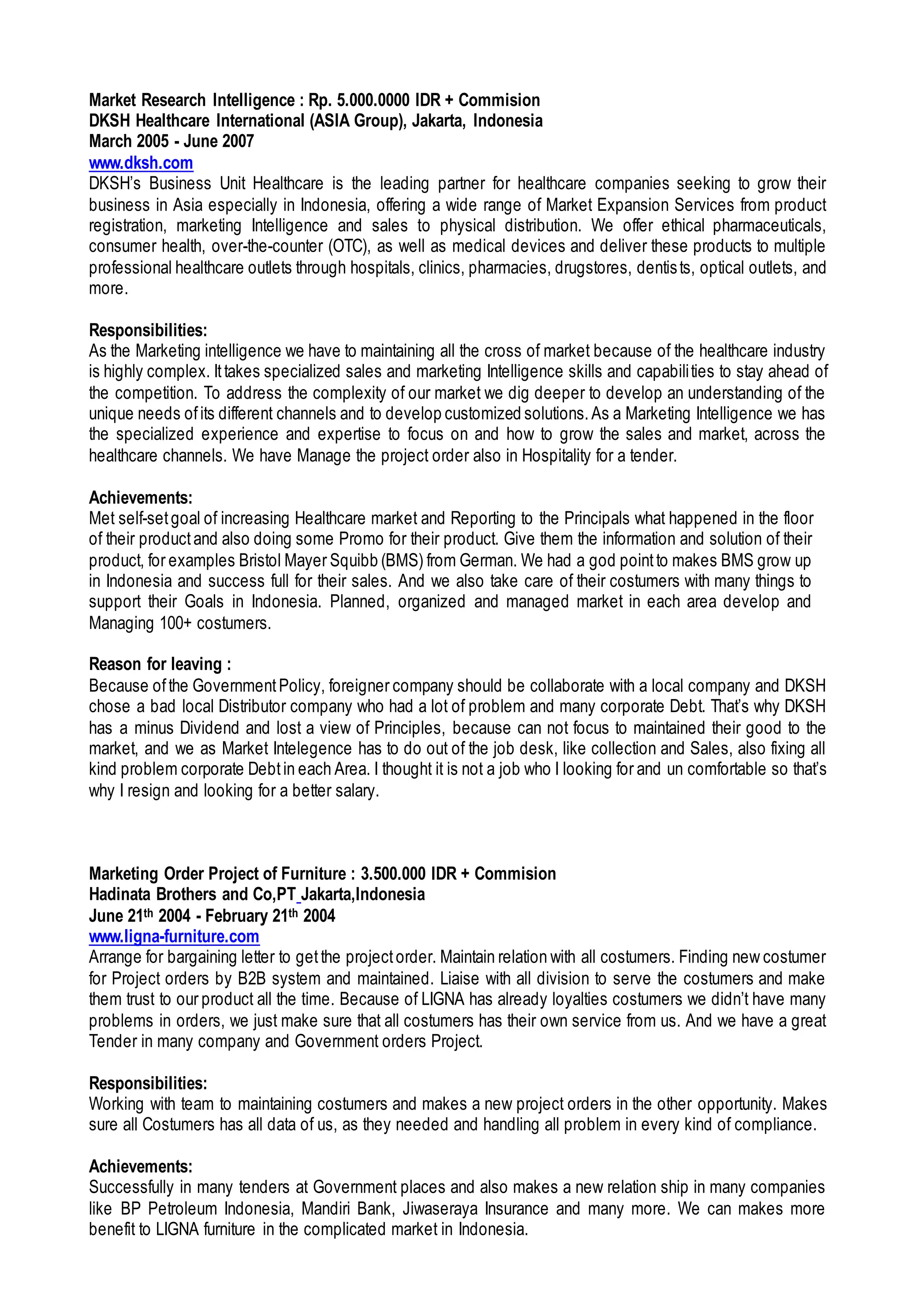 Gunawan Curriculum Vitae 2015 and Sample Picture arrangement | DOCX ...