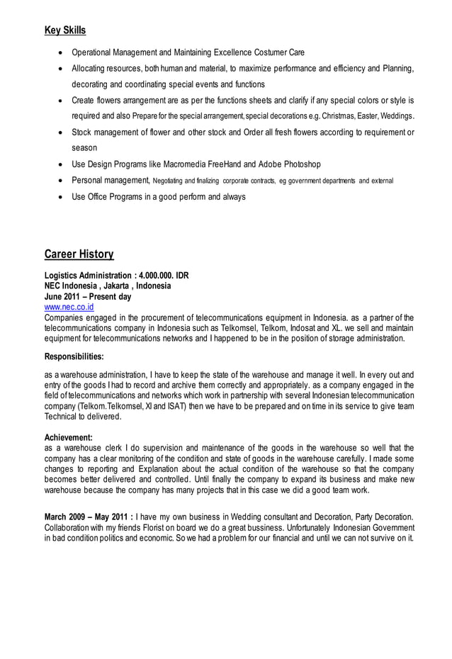 Gunawan Curriculum Vitae 2015 and Sample Picture arrangement | DOCX ...