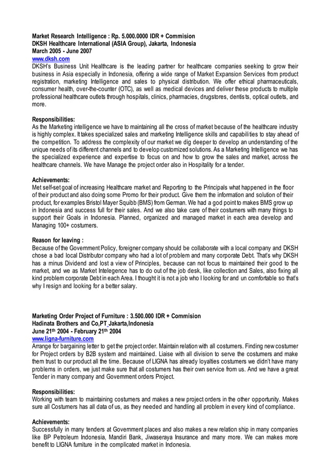 Gunawan Curriculum Vitae 2015 and Sample Picture arrangement | DOCX ...