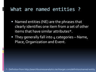 Salient named entity identification system | PPT
