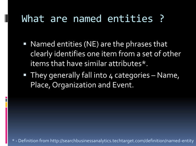 Salient named entity identification system | PPT