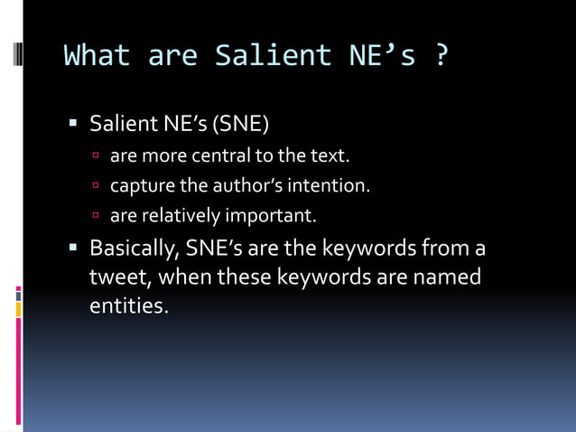 Salient named entity identification system | PPT