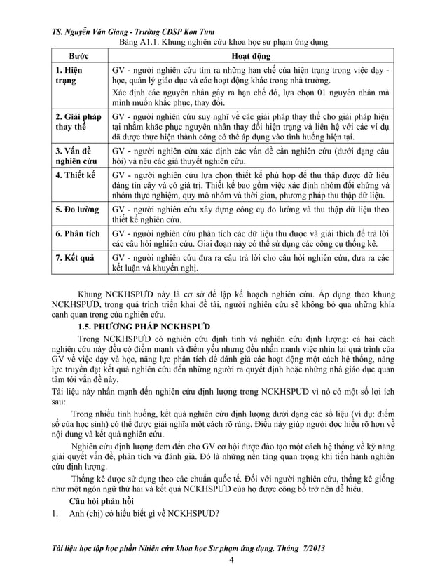 Nghiên Cứu Khoa Học Sư Phạm Ứng Dụng | PDF