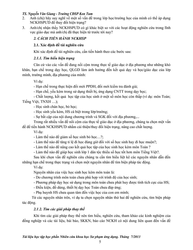 Nghiên Cứu Khoa Học Sư Phạm Ứng Dụng | PDF