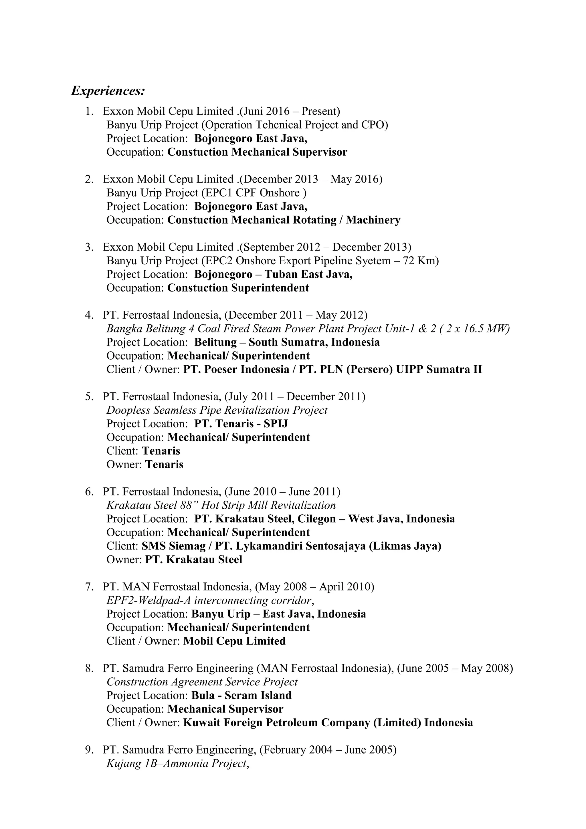 Update CV-Junaidi_Juni 2016 | PDF