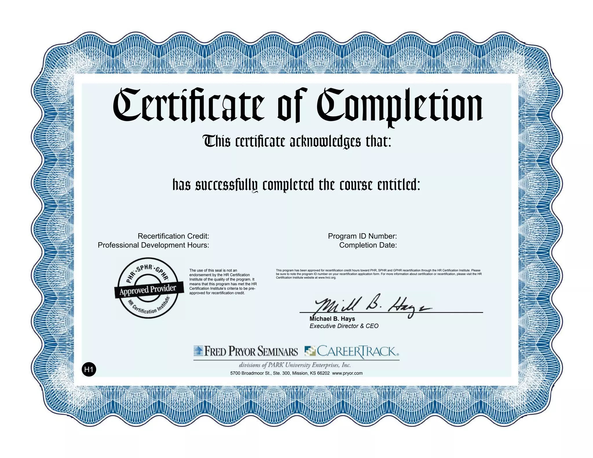 Certificate of Completion-The Essentials of HR Law | PDF Certificate of Completion-The Essentials of HR Law | PDF