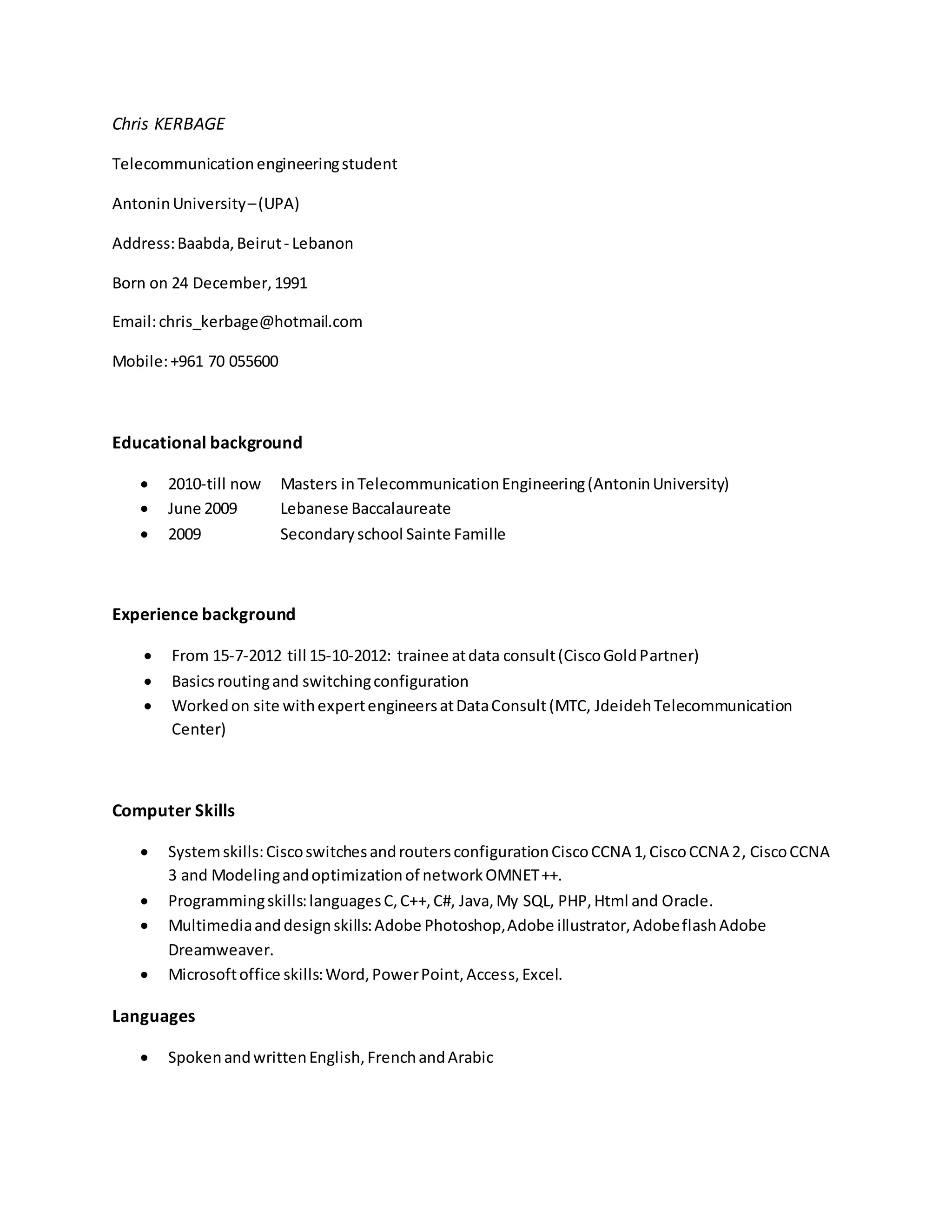 cv Chris KERBAGE-2-1-1 | DOCX