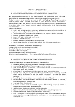 Medicina-Rada-Skripta1. PREDMET,ZADACI, ORGANIZACIJA I RAZVOJ MEDICINE RADA U NAŠOJ ZEMLJI 2 ...