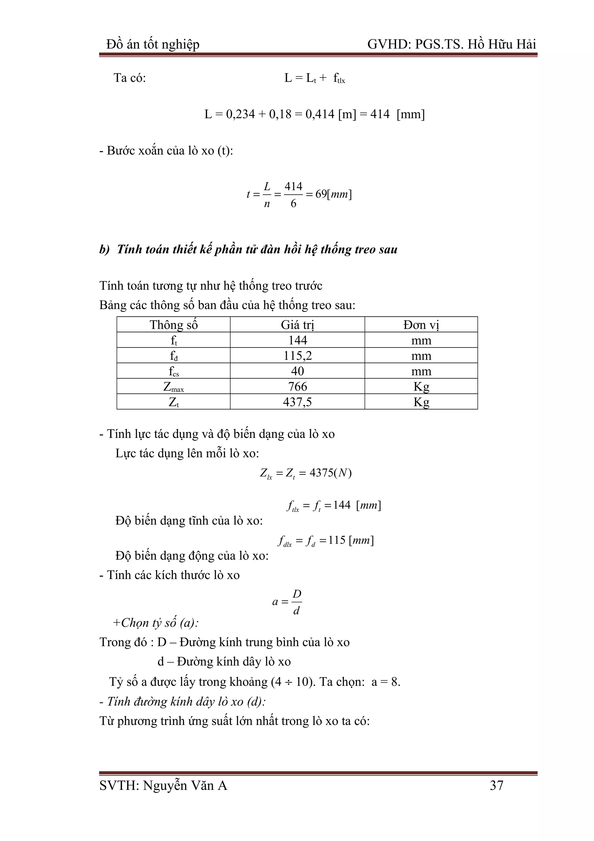 Thiết kế,tính toán hệ thống treo cho xe con (có bản vẽ) | PDF
