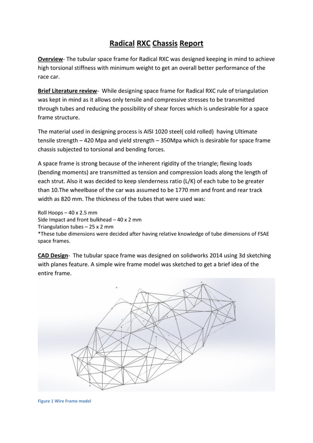 Radica RXC chassis report | PDF
