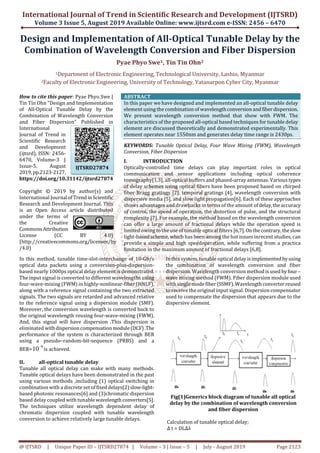 Design and Implementation of All Optical Tunable Delay by the Combination of Wavelength ...