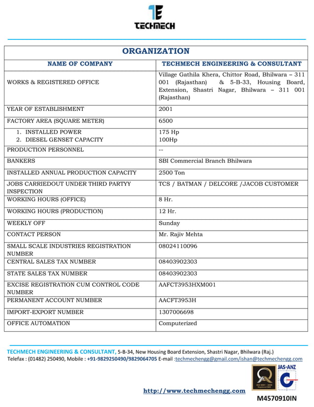 Techmech_new_Profile | PDF