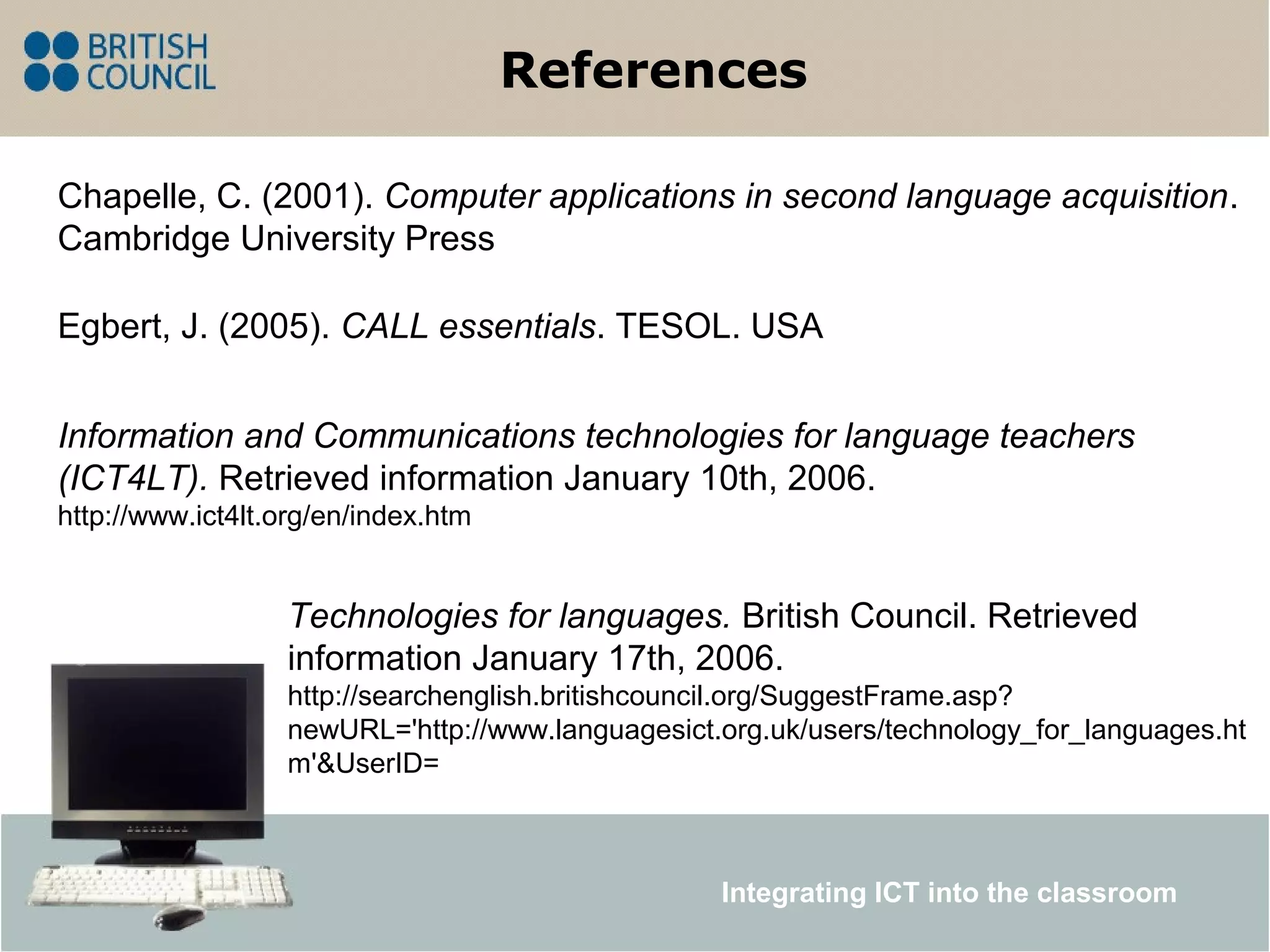 Integrating ICT into the Classroom | PPT