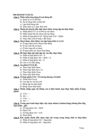 Đề Cương Ôn Tập Tin Học Ứng Dụng (Có Đáp Án) | PDF
