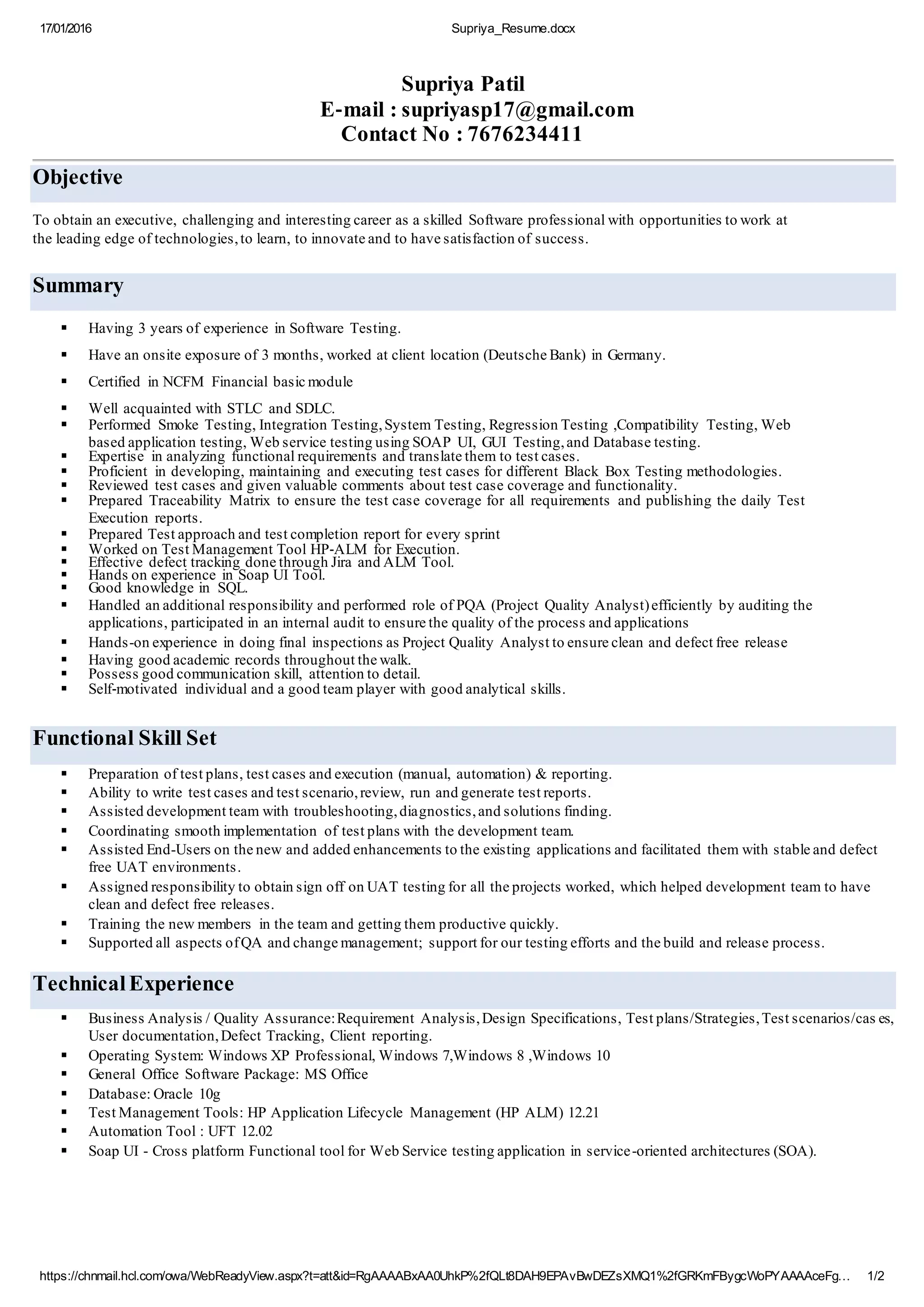 Supriya_Resume | PDF