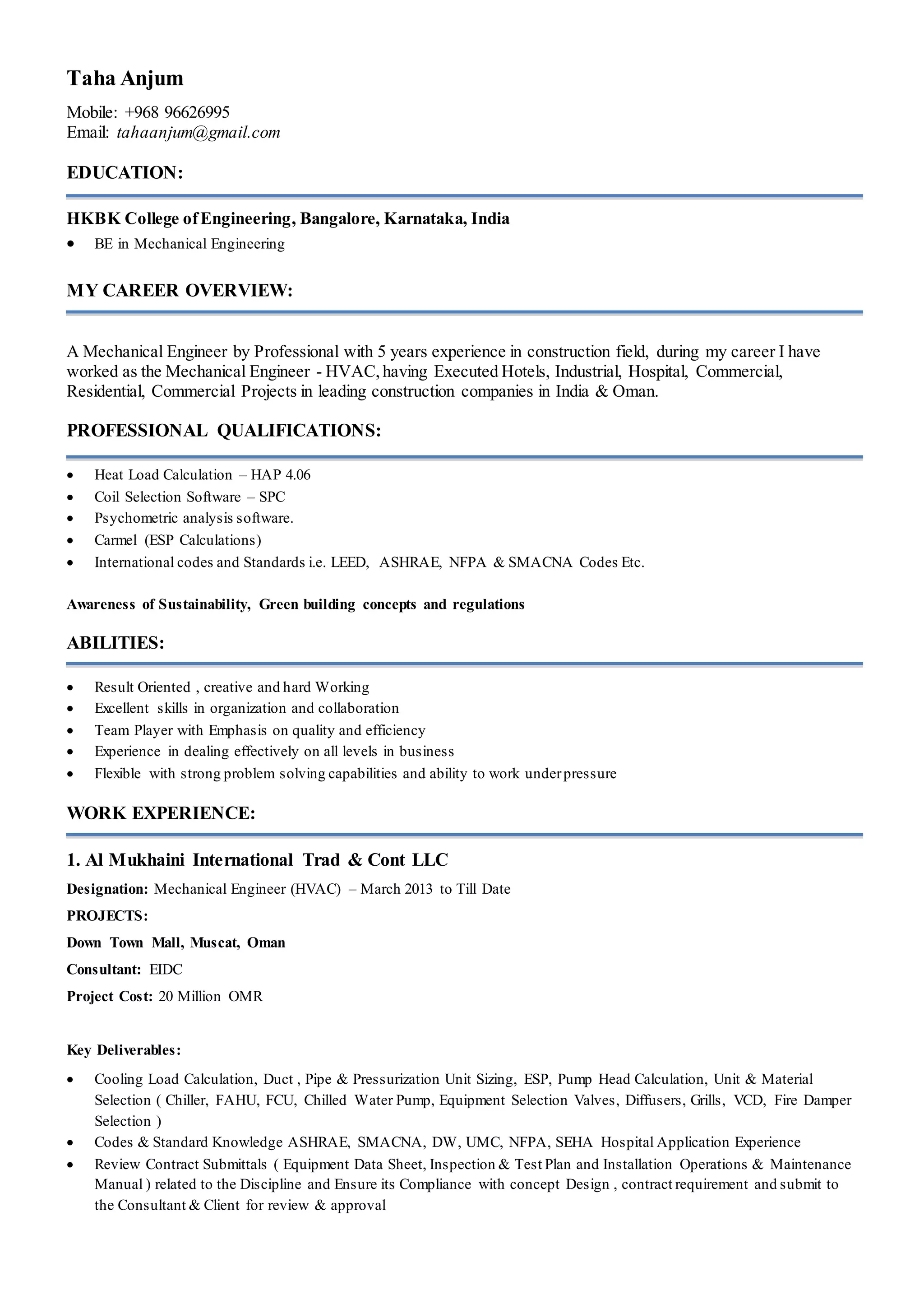 Taha Anjum Updated CV | PDF
