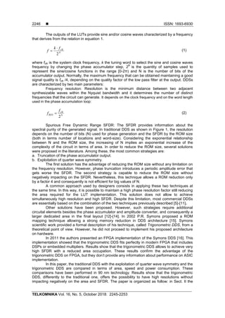 Comparison between Trigonometric and Traditional DDS, in 90 nm ...