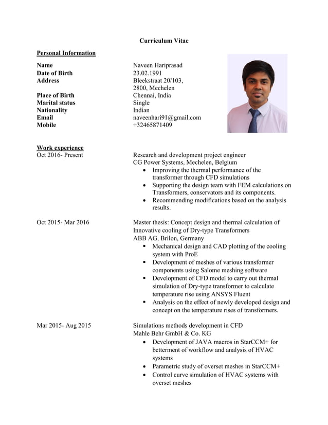 Curriculum_Vitae_NaveenHariprasad | PDF