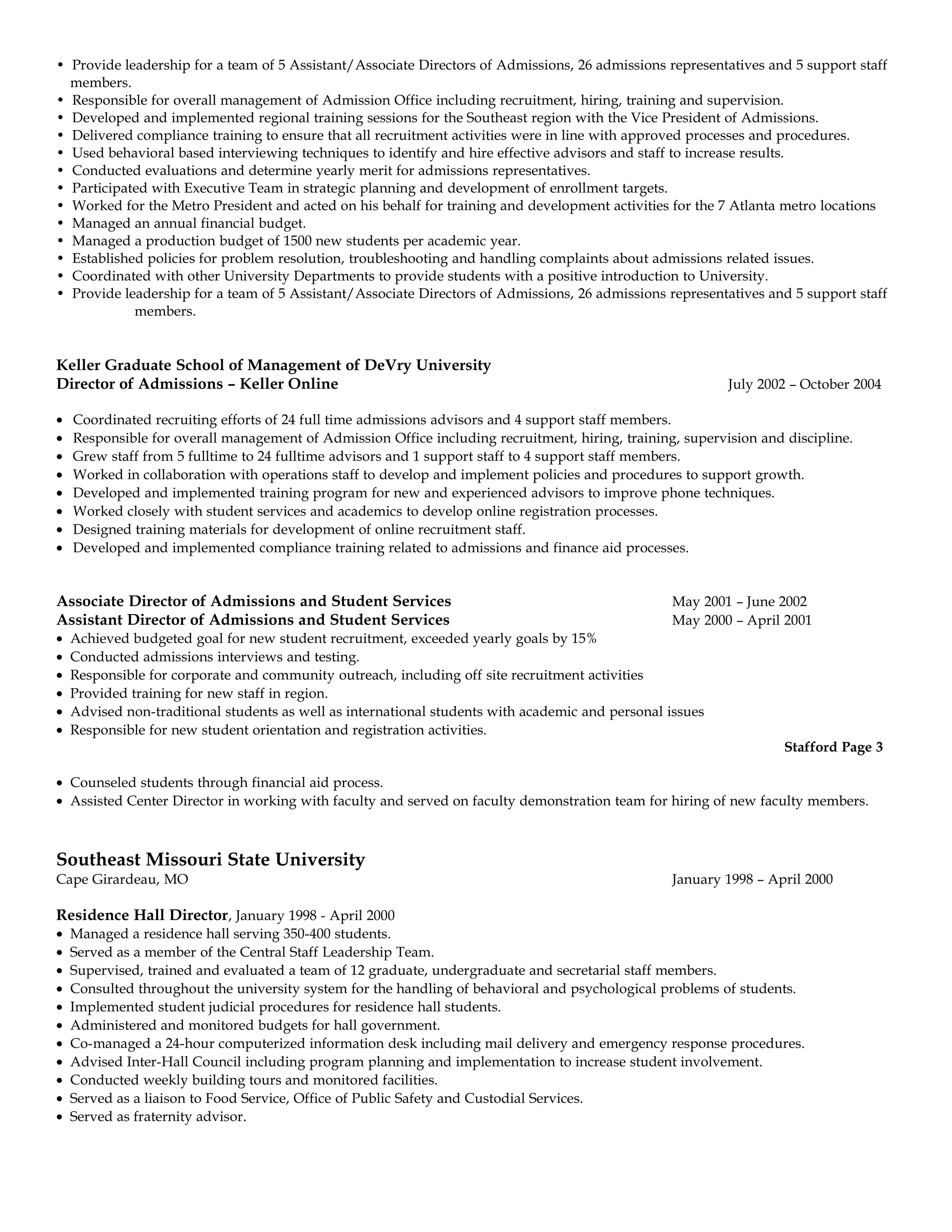 Eric Stafford Resume | DOC