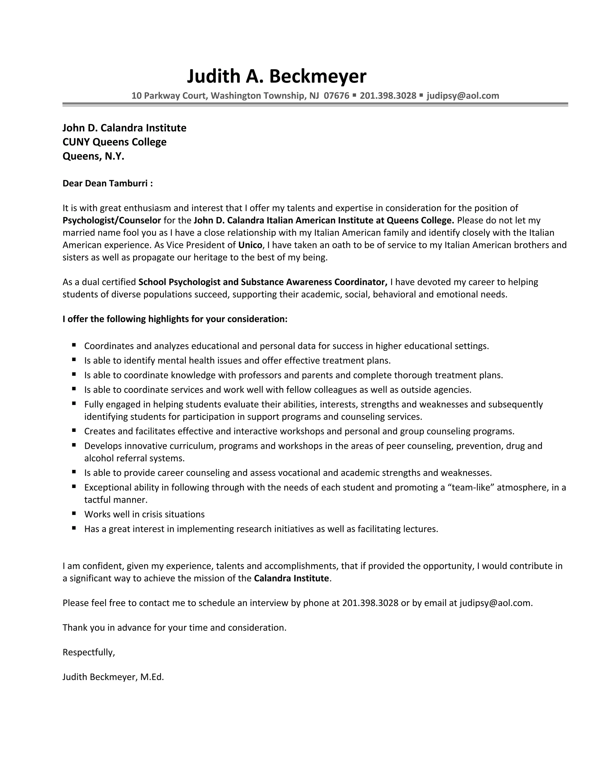 JudithABeckmeyer Resume | DOC