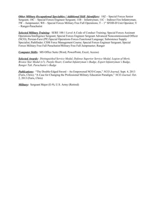 Faris, Chris Resume | PDF