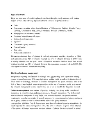 Collateral mgt | DOCX | Stocks and Bonds | Personal Investing