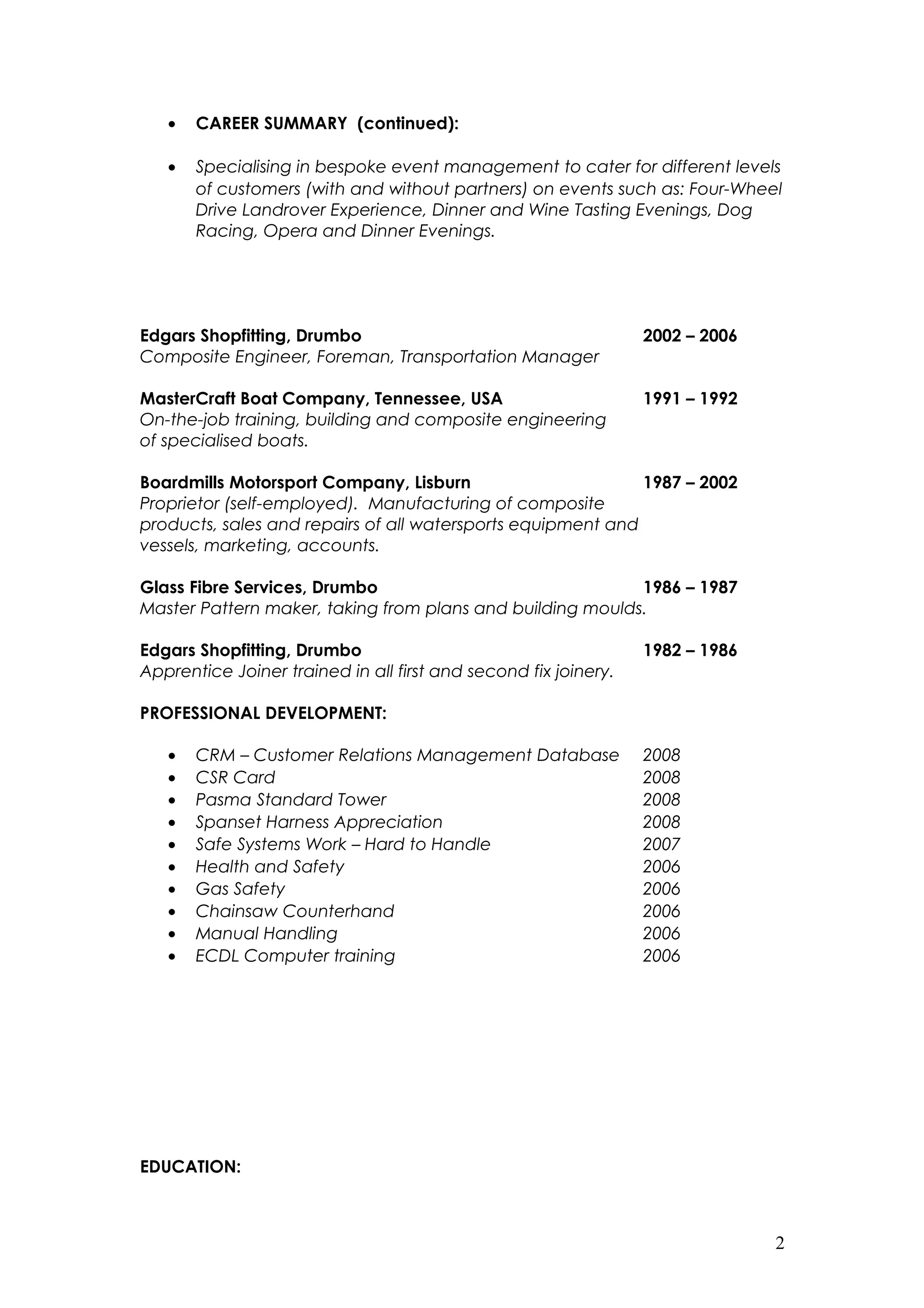 CV - Conor McKimm - Sales | DOC