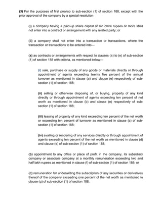 Section 188, 184 & 189 Related Party Transacions & Rules | PDF