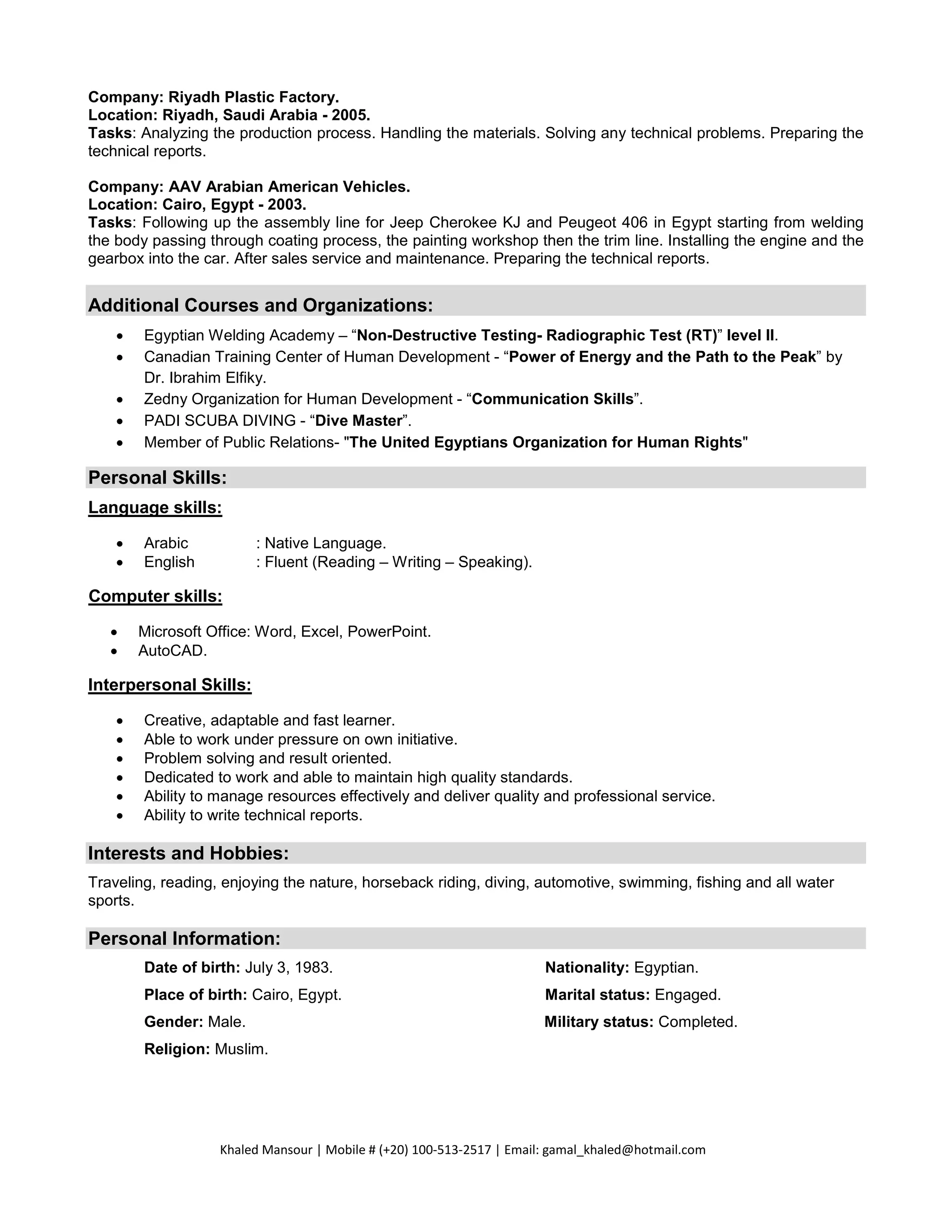 Khaled_Gamal_CV | PDF