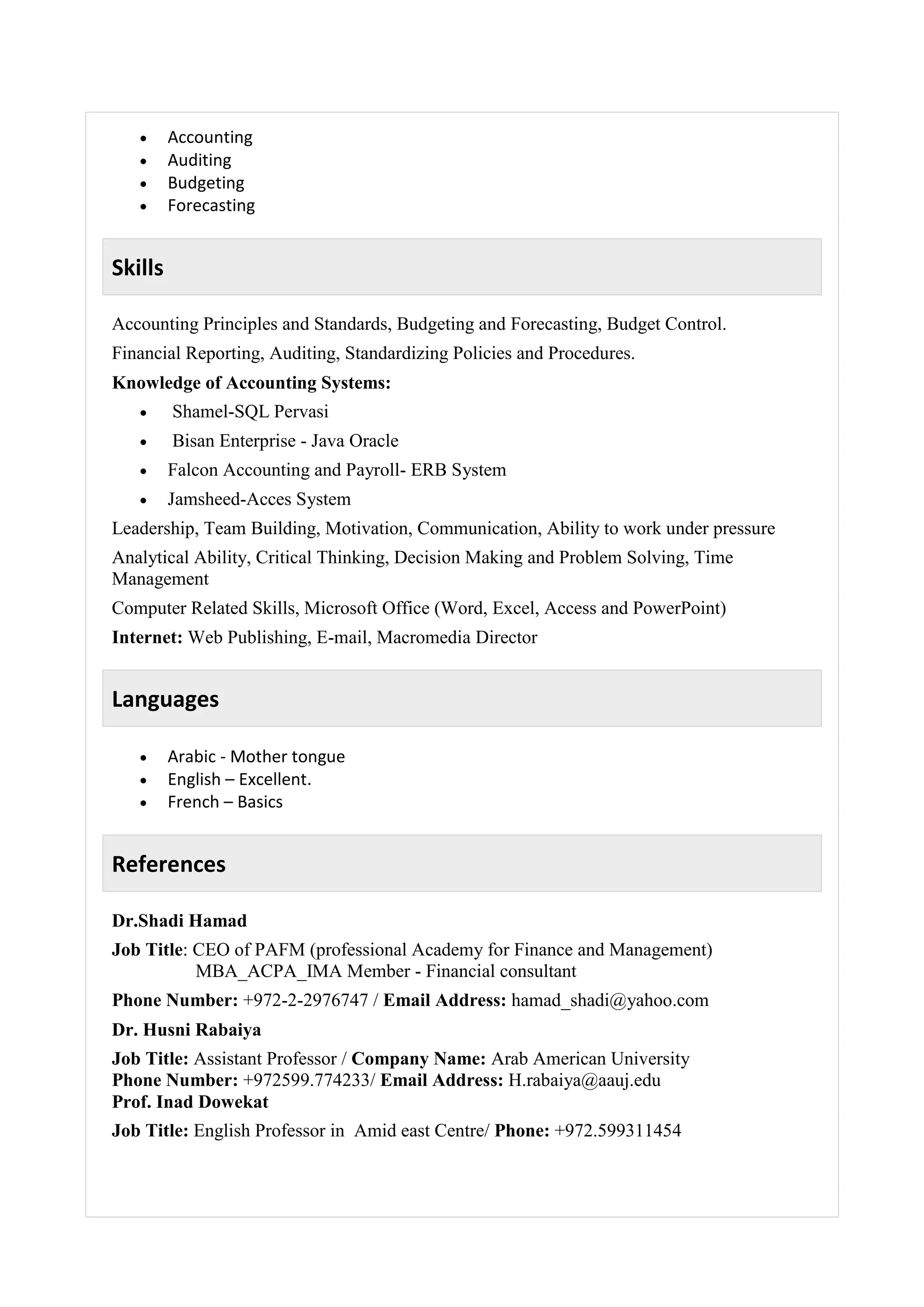 Hisham Saba'neh CV. | PDF