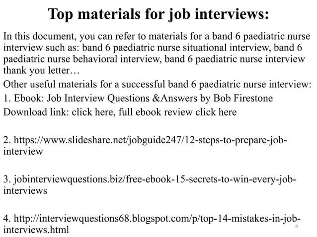 40 band 6 paediatric nurse interview questions and answers pdf | PPTX ...