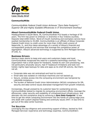 CommunityWide Case Study_V1 | PDF