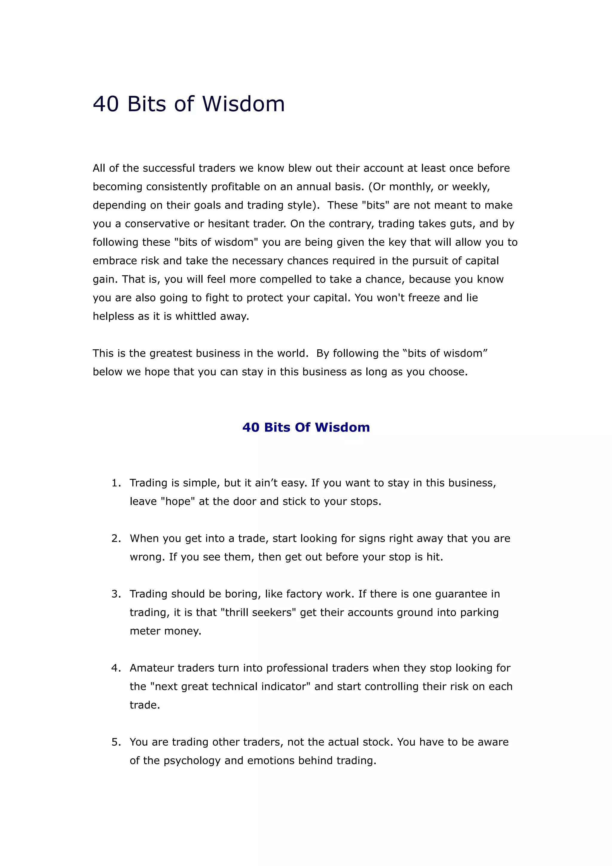 40 Bits Of Wisdom | DOC