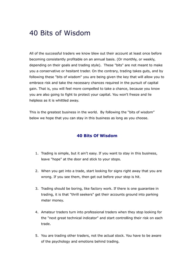 40 Bits Of Wisdom | DOC