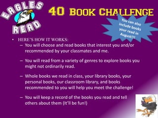 40 book challenge student slideshow mata | PPTX