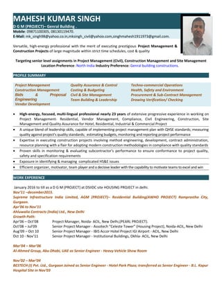 Versatile Project Management Professional with 23 years of experience | PDF