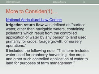 40 CFR 261.4(a)(3) The Irrigation Return Flows Exclusion From ...