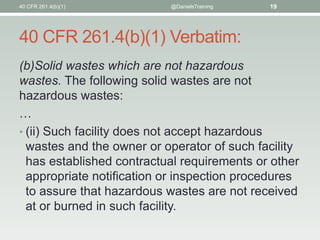 40 cfr 261.4(b)(1) - The Household Hazardous Waste Exclusion | PPT