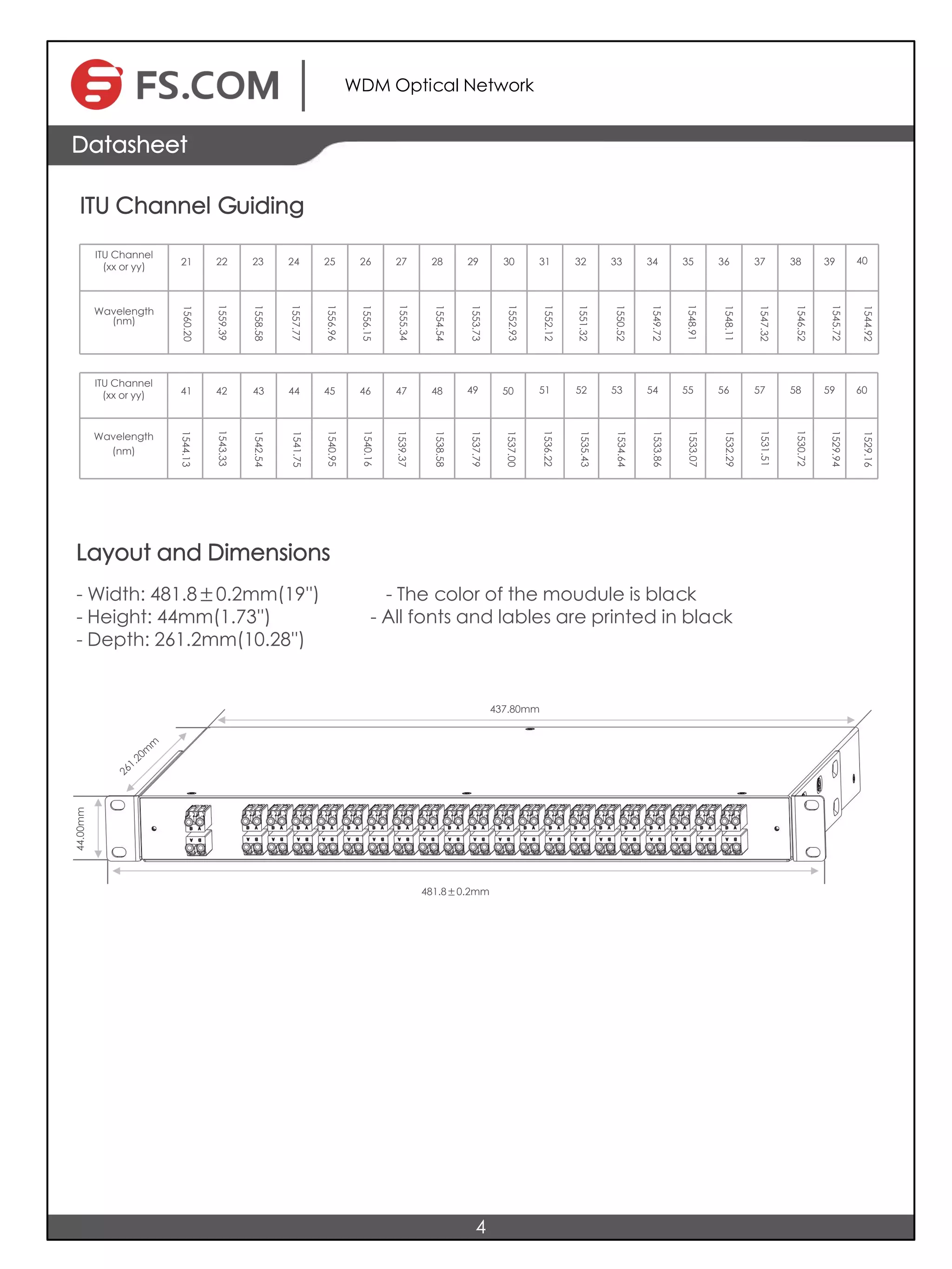 40ch DWDM Mux Demux + Monitor Port, LC/UPC | PDF
