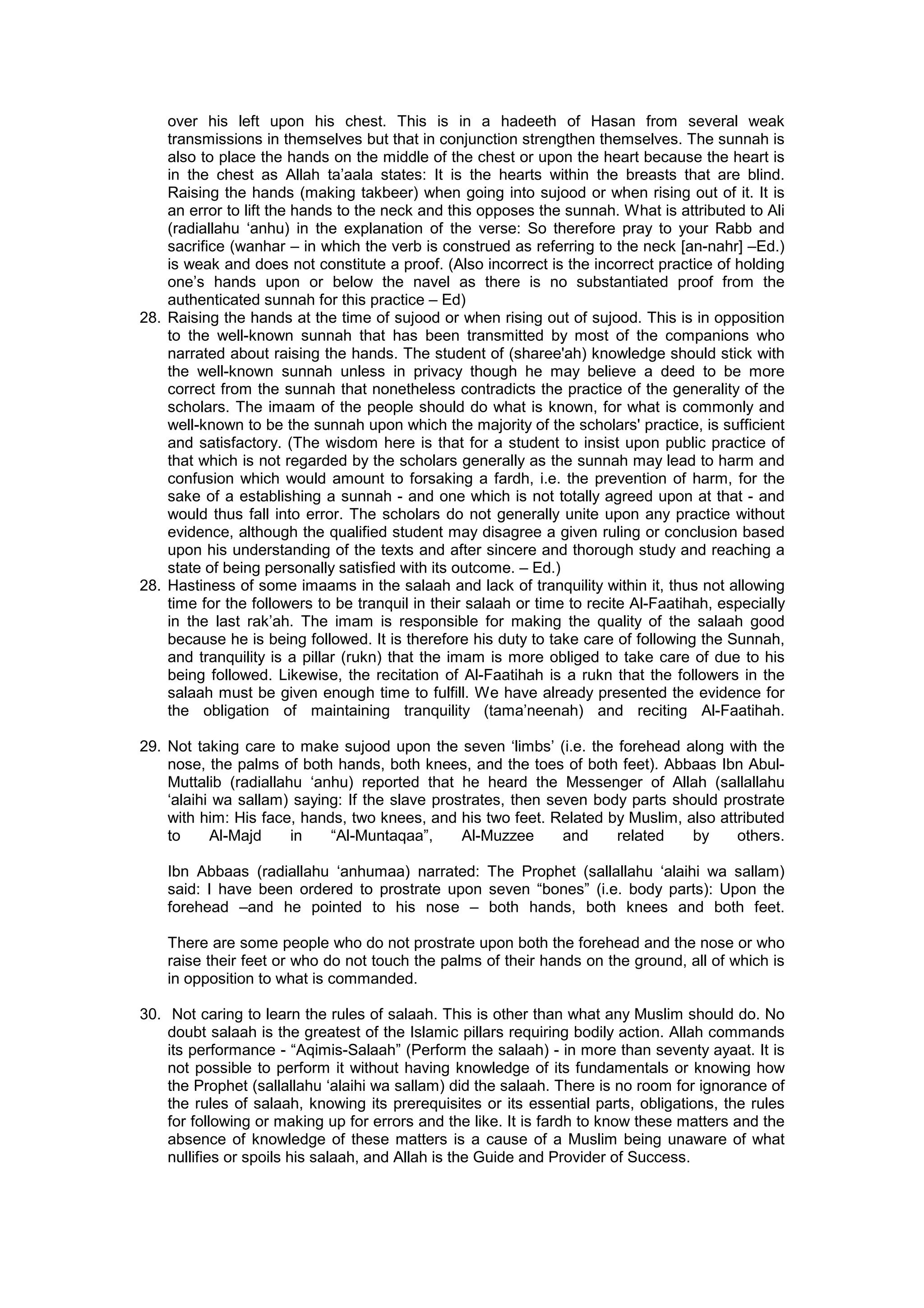 40 common mistakes in salaat | PDF | Free Download