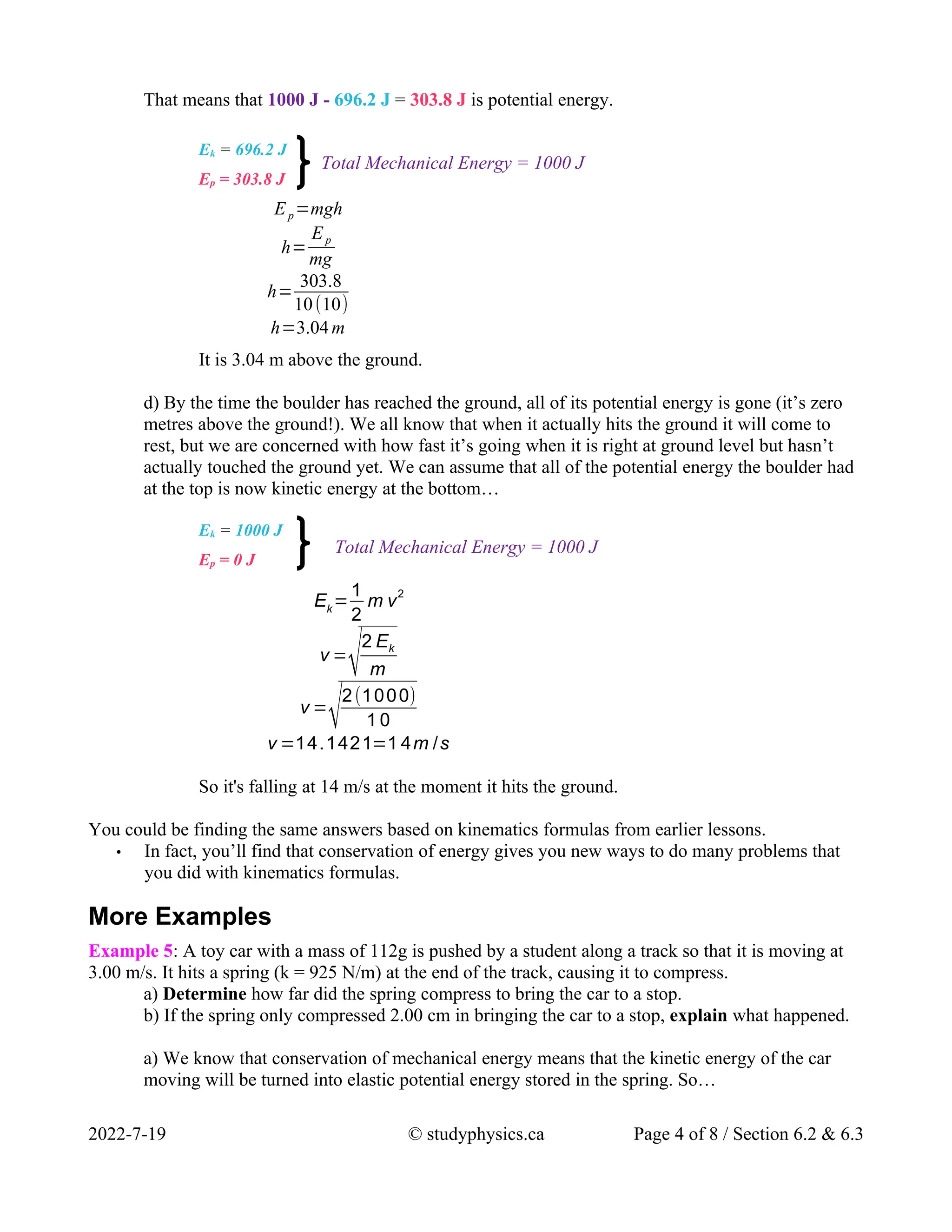 conservation of energy mechanical engineering | PDF