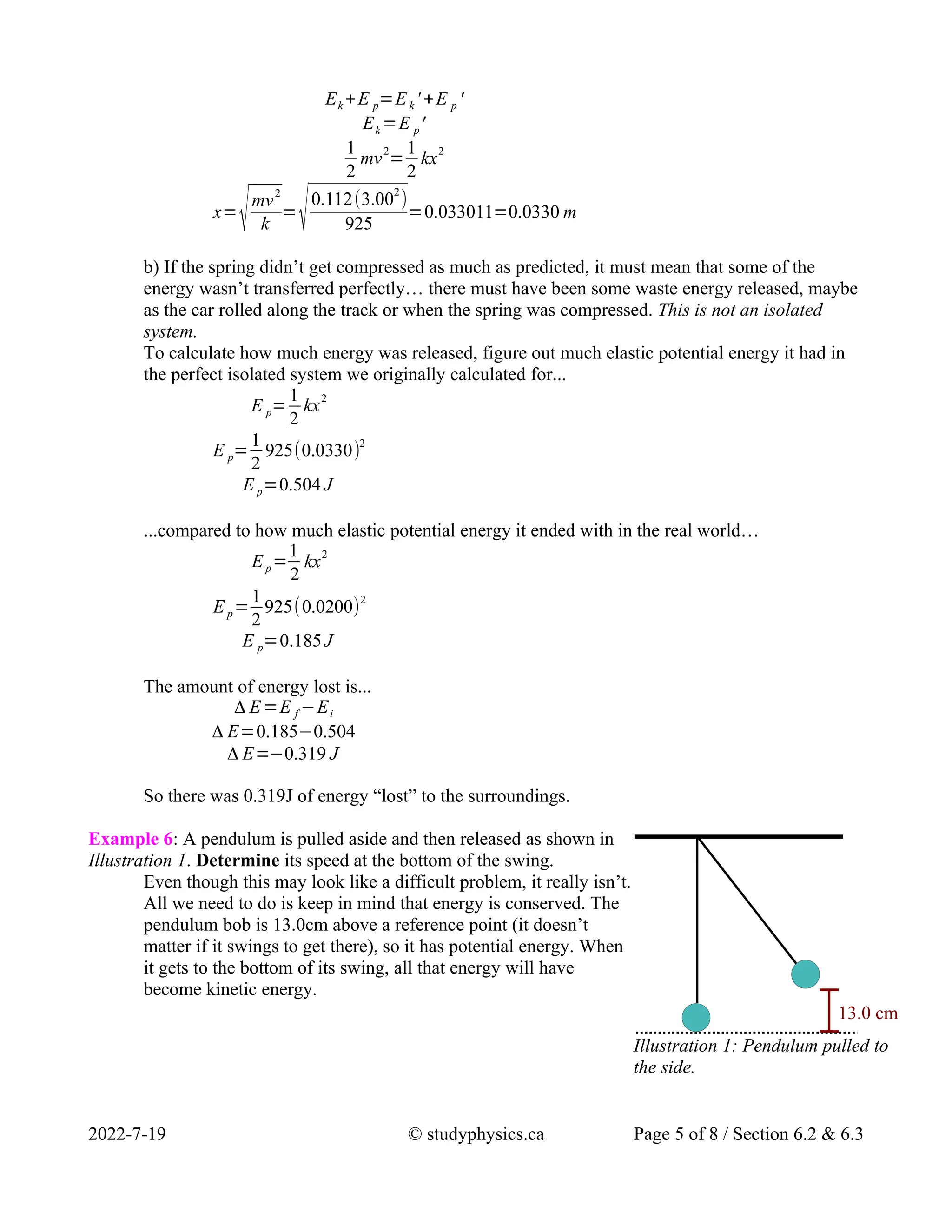 conservation of energy mechanical engineering | PDF