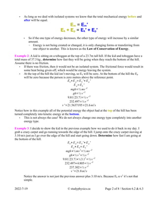 conservation of energy mechanical engineering | PDF