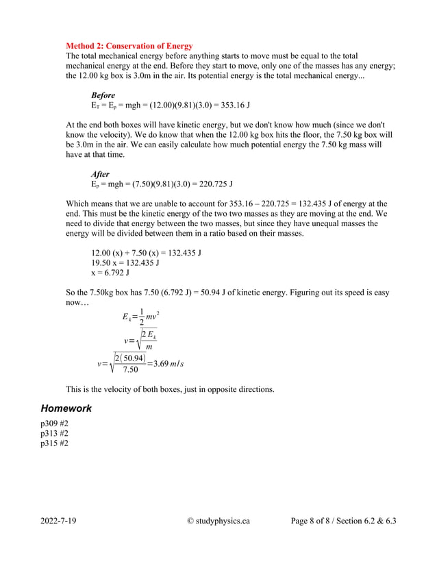 conservation of energy mechanical engineering | PDF