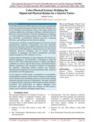 Cyber Physical Systems Bridging the Digital and Physical Realms for a Smarter Future | PDF ...