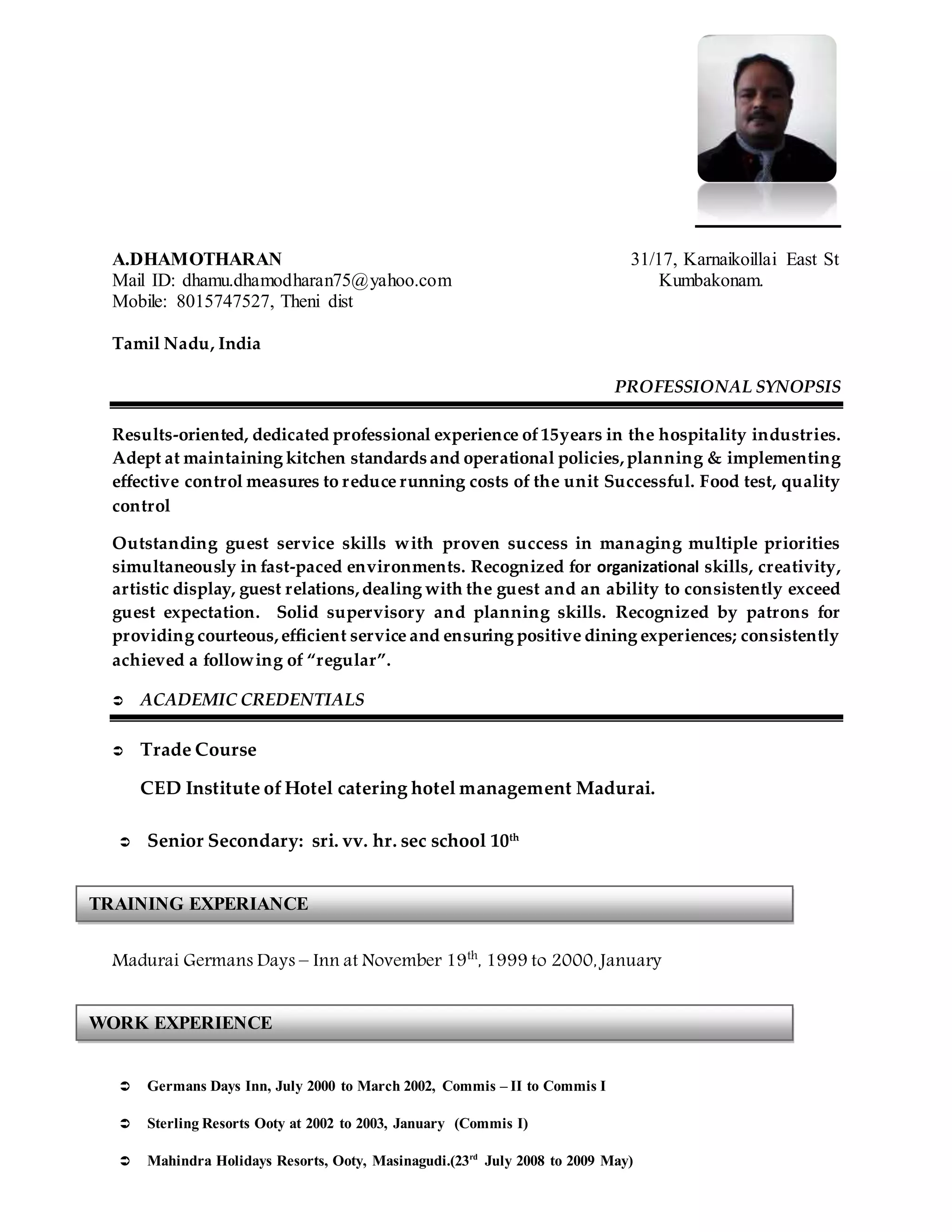 Dhamodharan RESMUE | DOCX