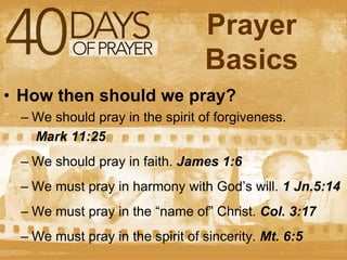 40 days of prayer basics & why | PDF