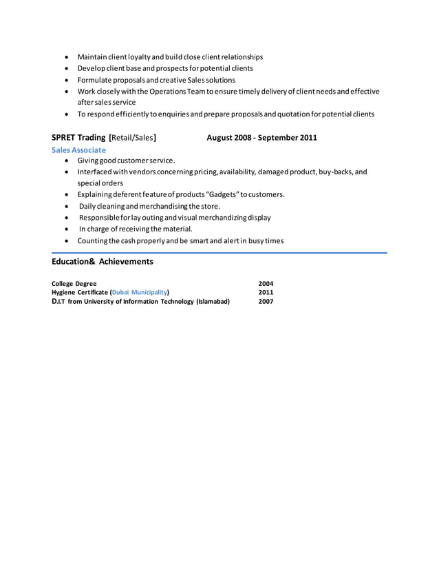 Ahmed Faraz CV | DOCX