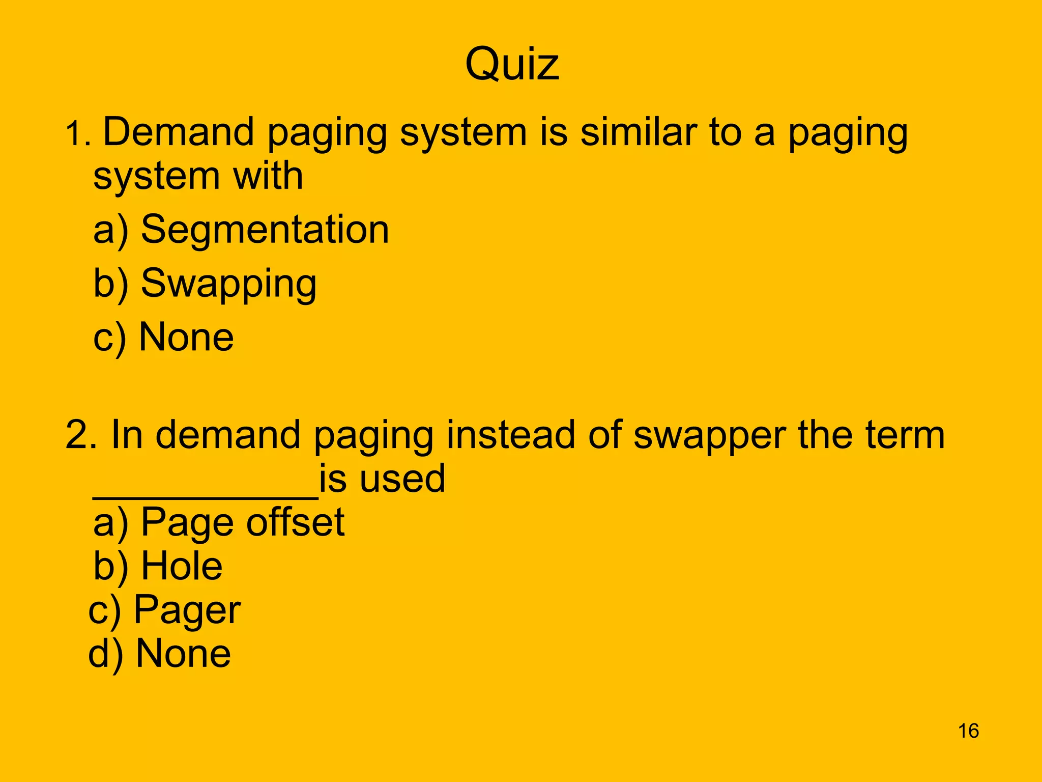 40 demand paging | PPT | Data Storage and Warehousing | Computing